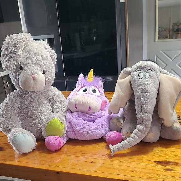 Macy's | Toys | Macys Plush Toy Trio Gray Purple And Gray | Poshmark